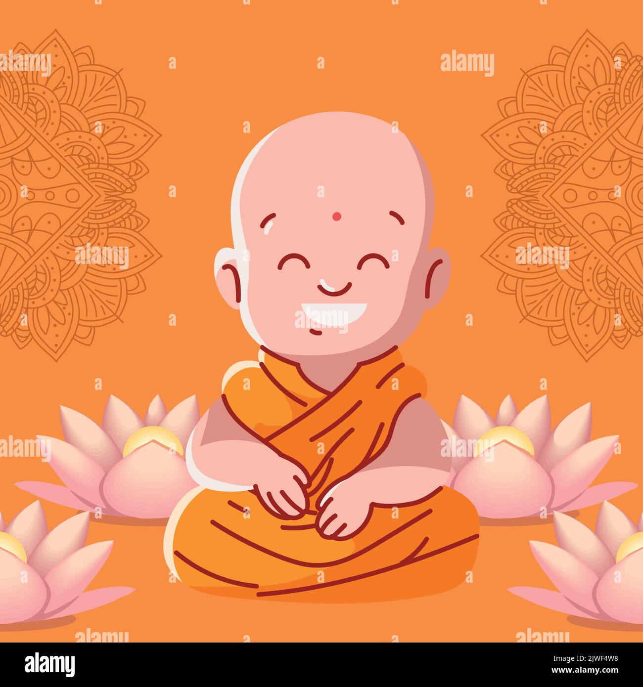 buddhist little monk Stock Vector Image & Art - Alamy