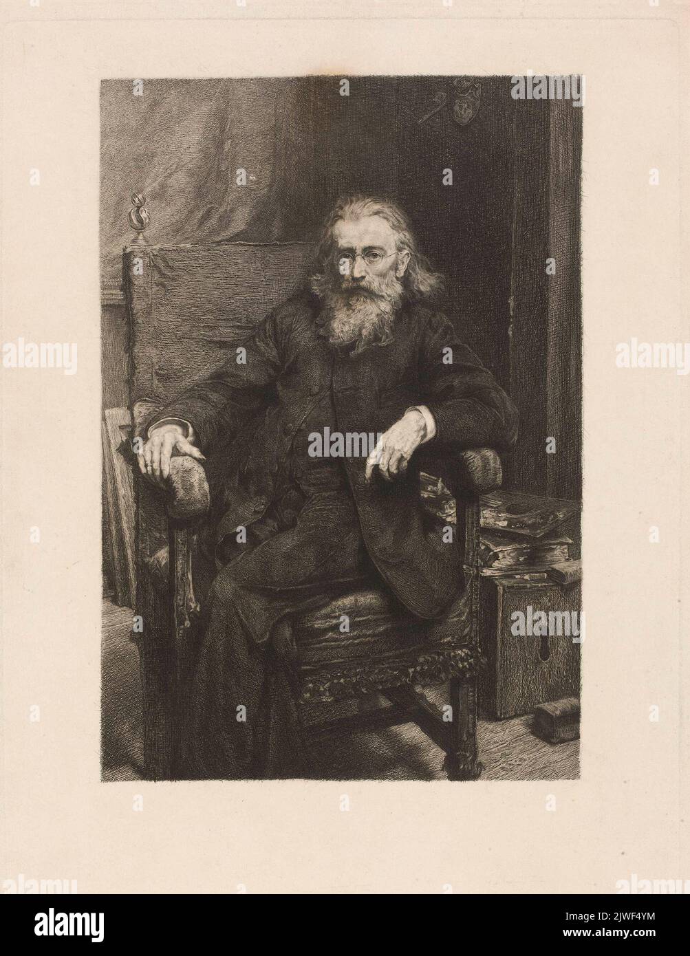 Portrait of Jan Matejko after his self-portrait of 1892. Łopieński ...