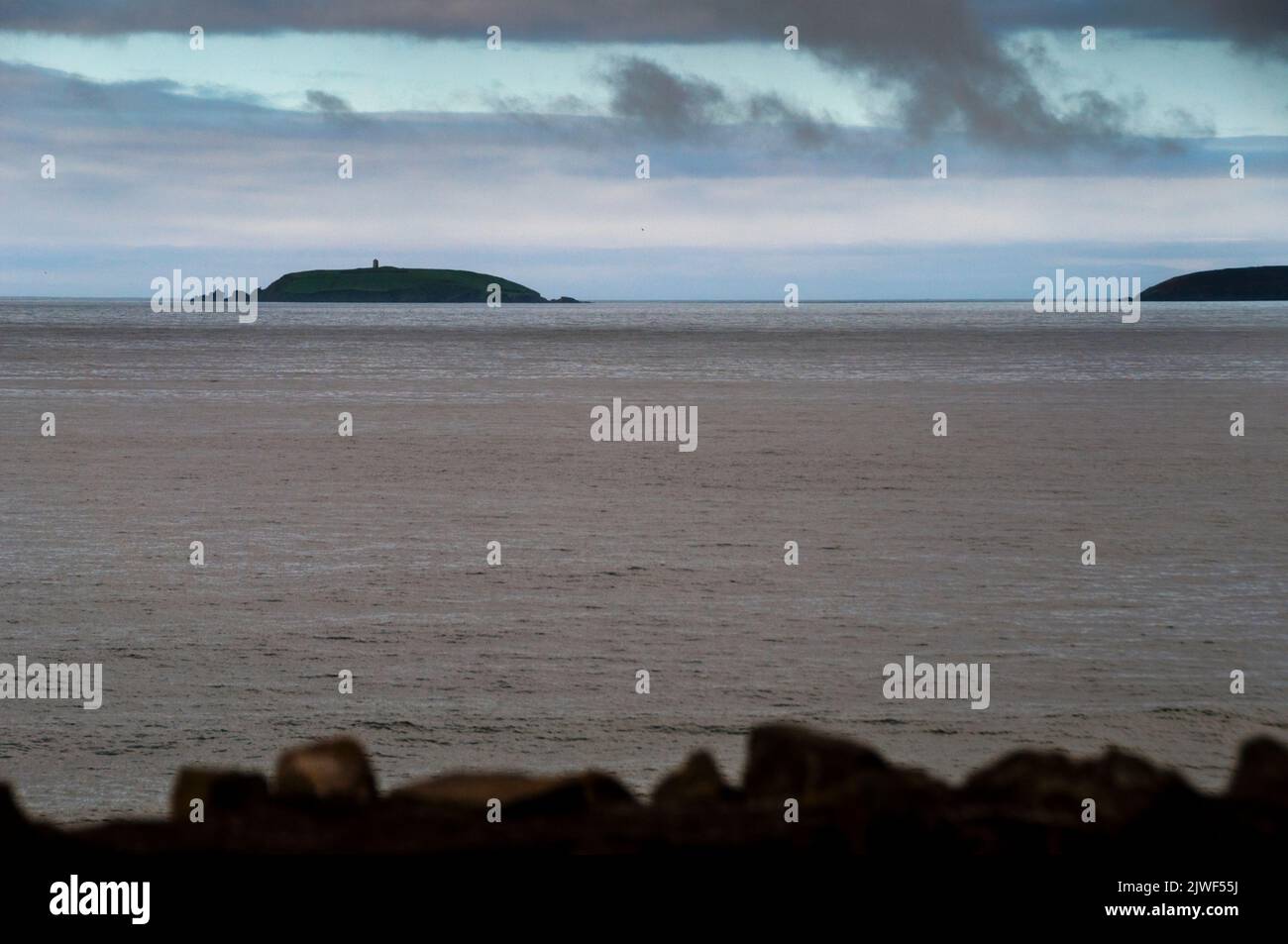 Black Ball Head Signal Tower on the Bay of Youghal in Ireland Stock ...