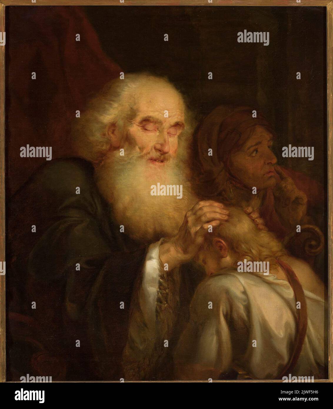 Isaac's blessing. Hadziewicz, Rafał (1803-1886), painter Stock Photo ...