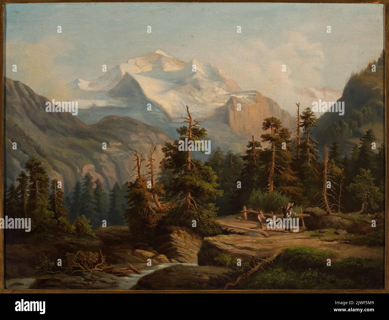 Mountain landscape. Brzozowski, Feliks (1836-1892), painter Stock Photo ...
