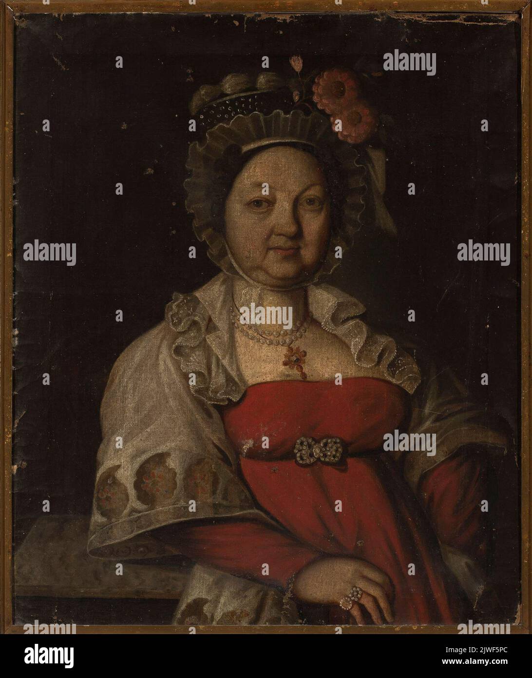 Portrait of a woman in a cap. nieznany malarz polski, painter Stock ...