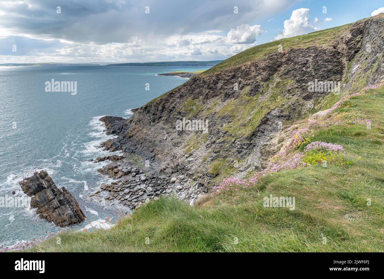 The Cliffs and coastline of Old Head in County Cork, Ireland Stock ...