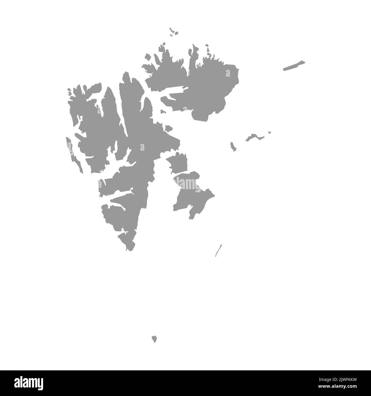 Svalbard, aka Spitzbergen, vector map solid silhouette Stock Vector ...