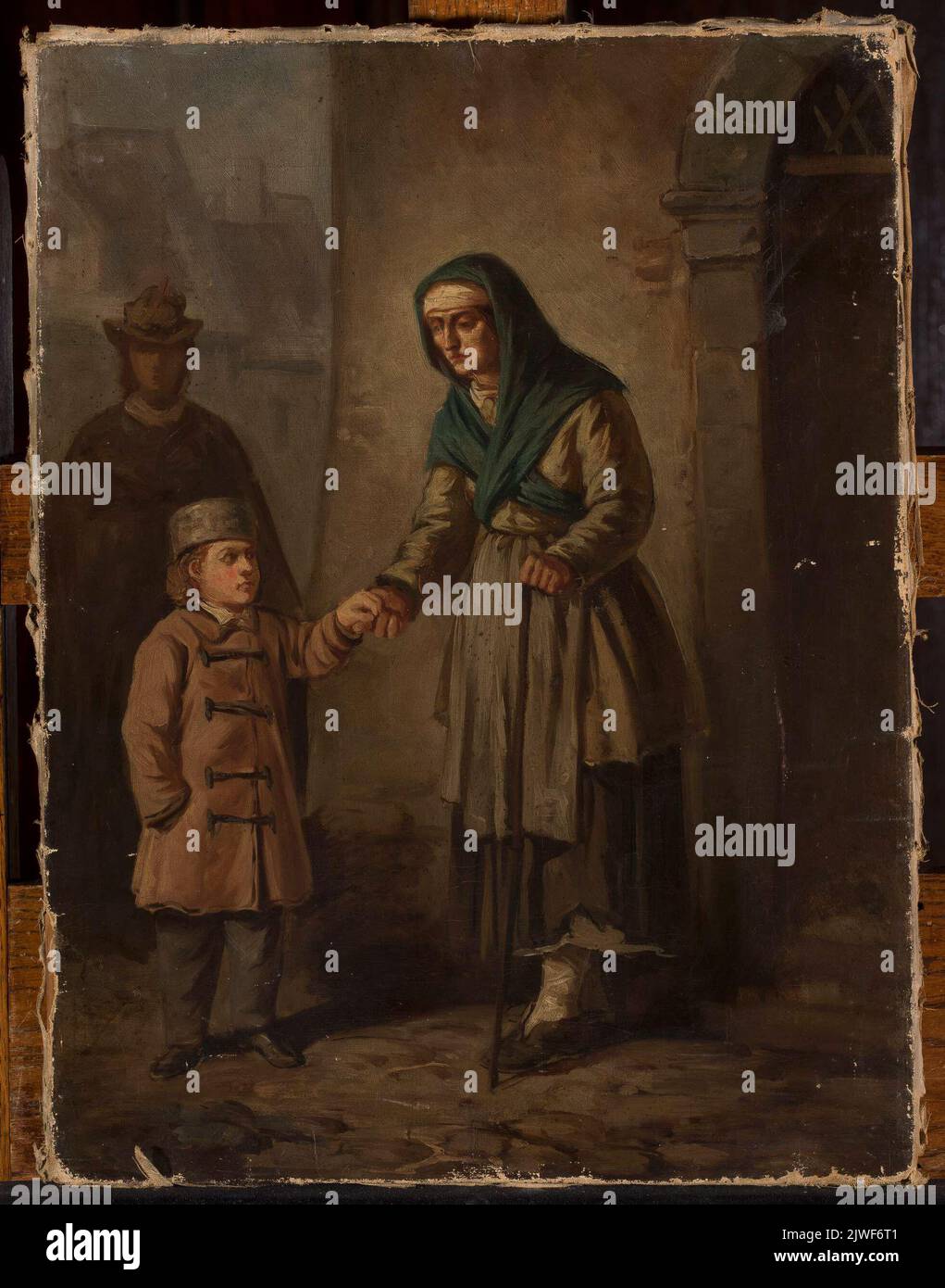 Boy giving alms. nieznany malarz polski, painter Stock Photo - Alamy