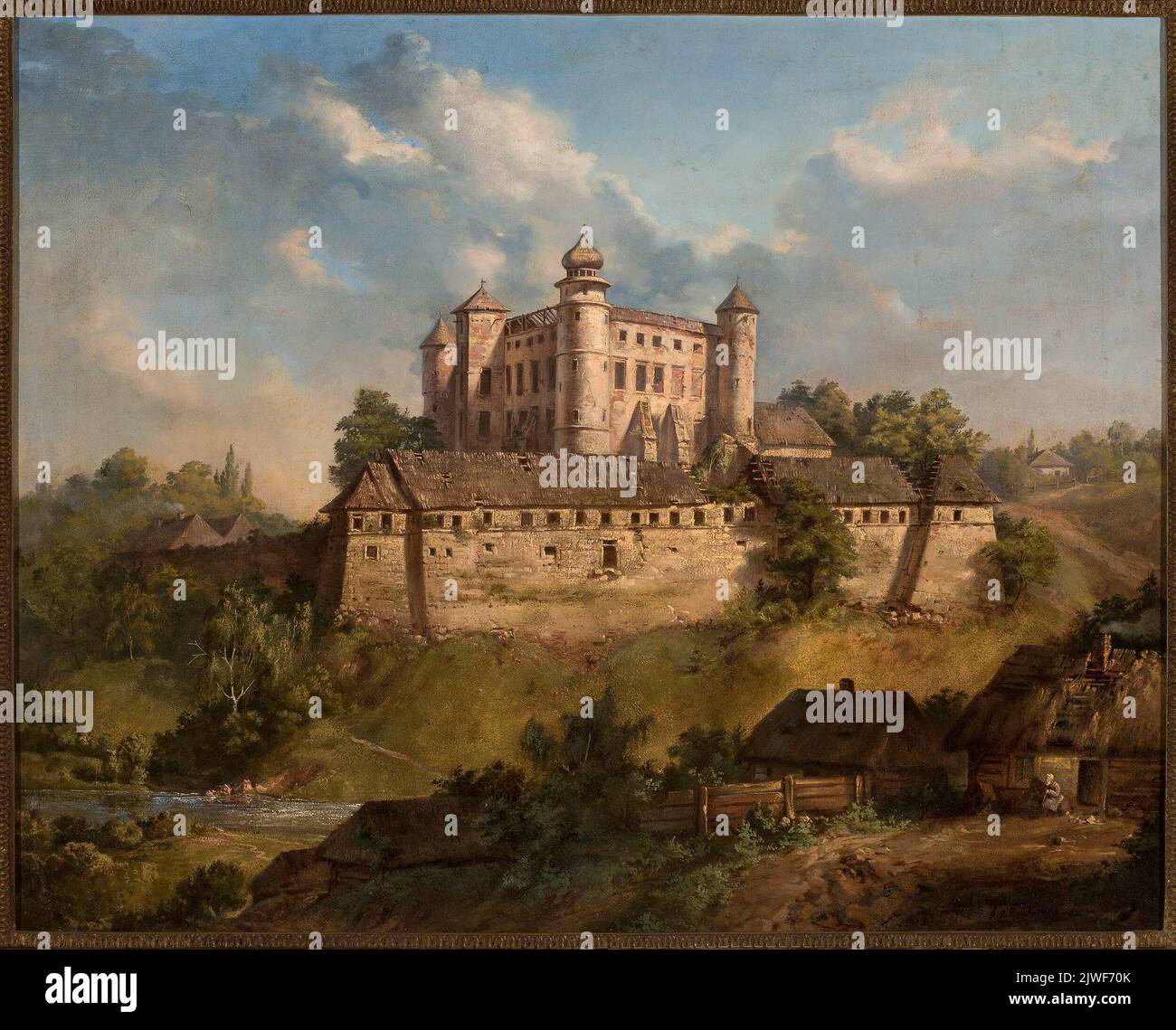 Castle in Wiśnicz. Grabowski, Andrzej (1833-1886), painter Stock Photo ...