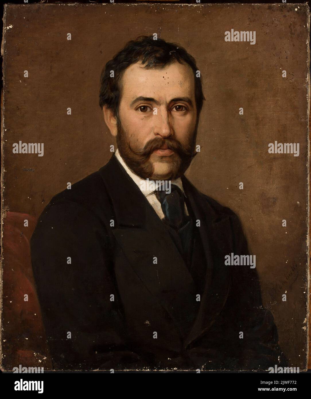 Male portrait. Kamiński, Aleksander (1823-1886), painter Stock Photo ...