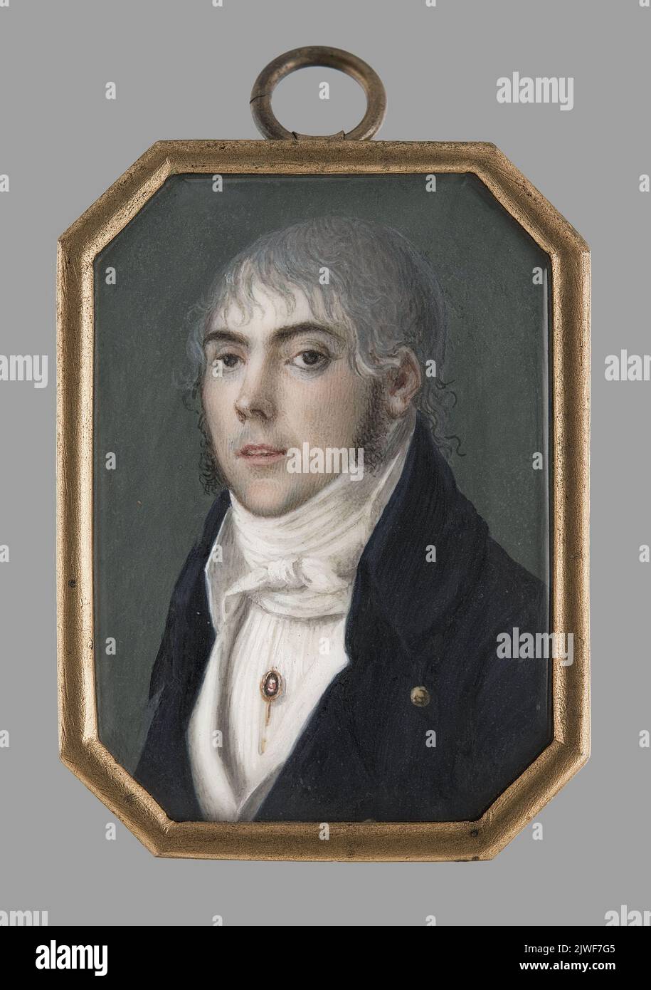 Portret mężczyzny w granatowym fraku. unknown, painter Stock Photo - Alamy