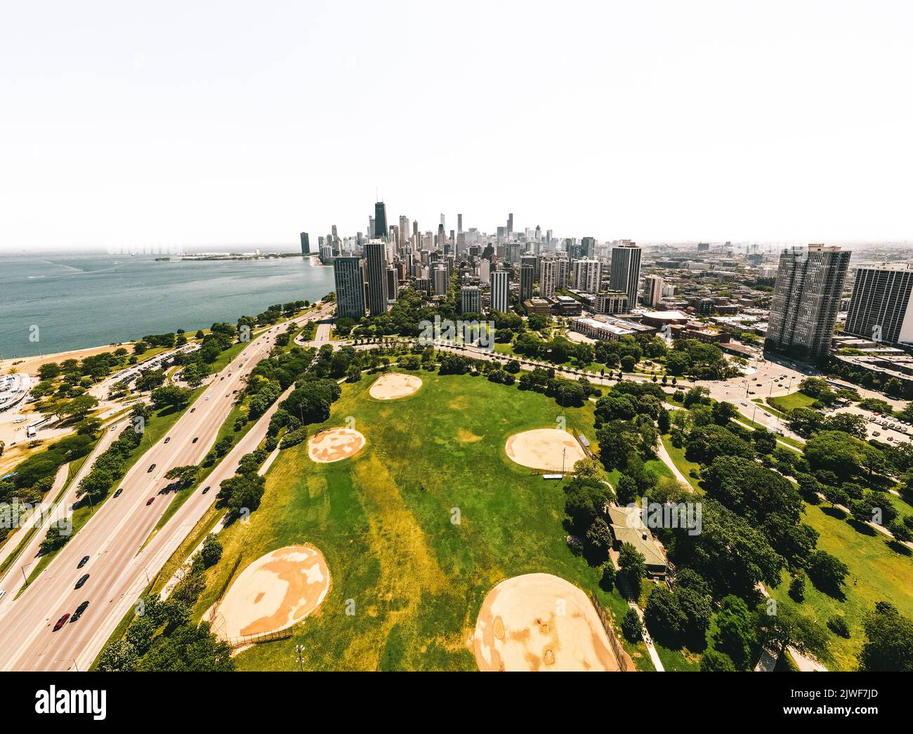 An aerial overhead view of Chicago skylines Stock Photo - Alamy