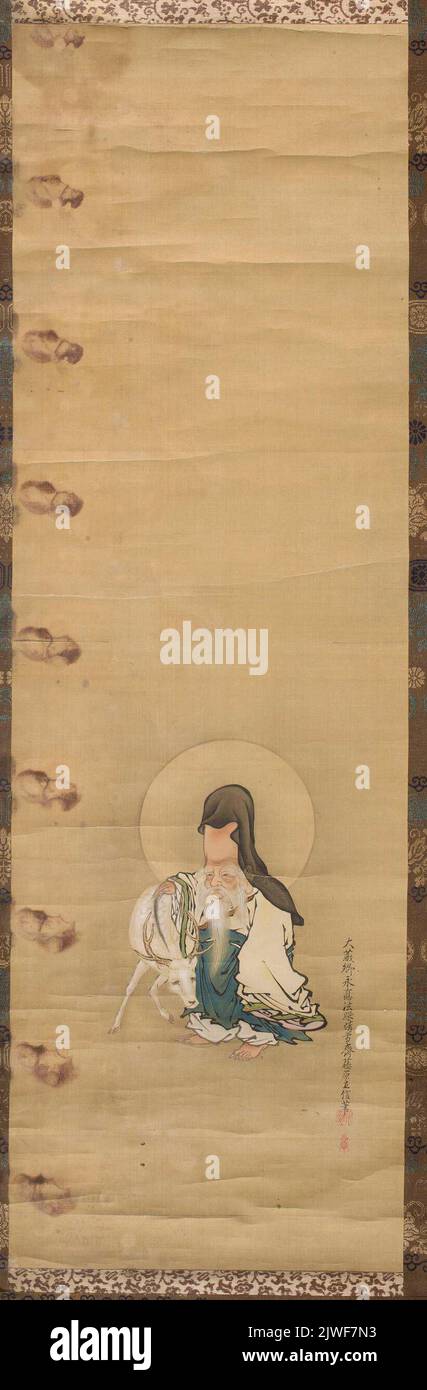 Jurojin, god of longevity, with a white fawn. Kano, Eitoku Tatsunobu ...