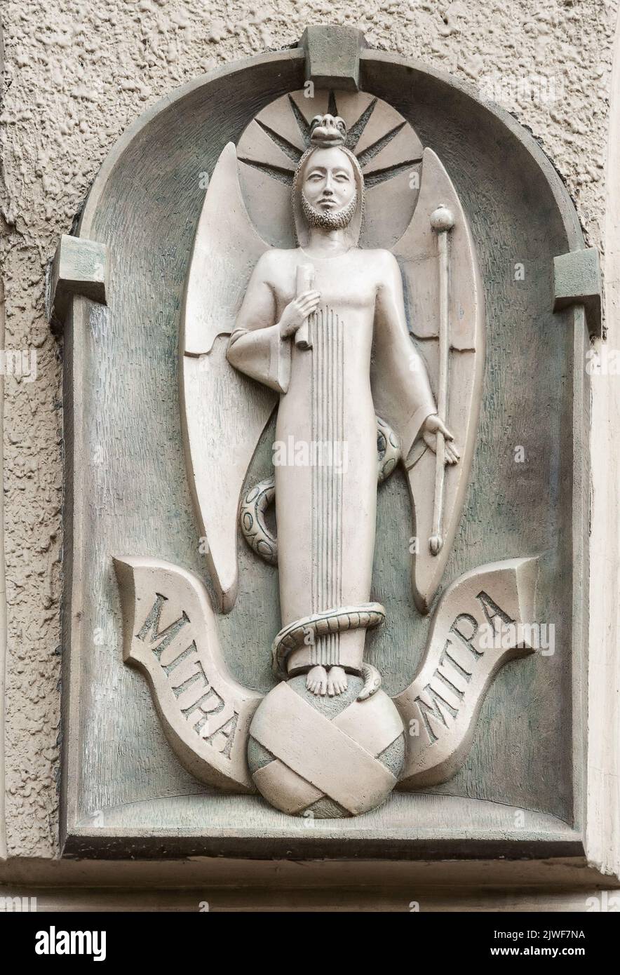 The unidentified house panel depicting Mitra, Indo-Iranian divinity of ...