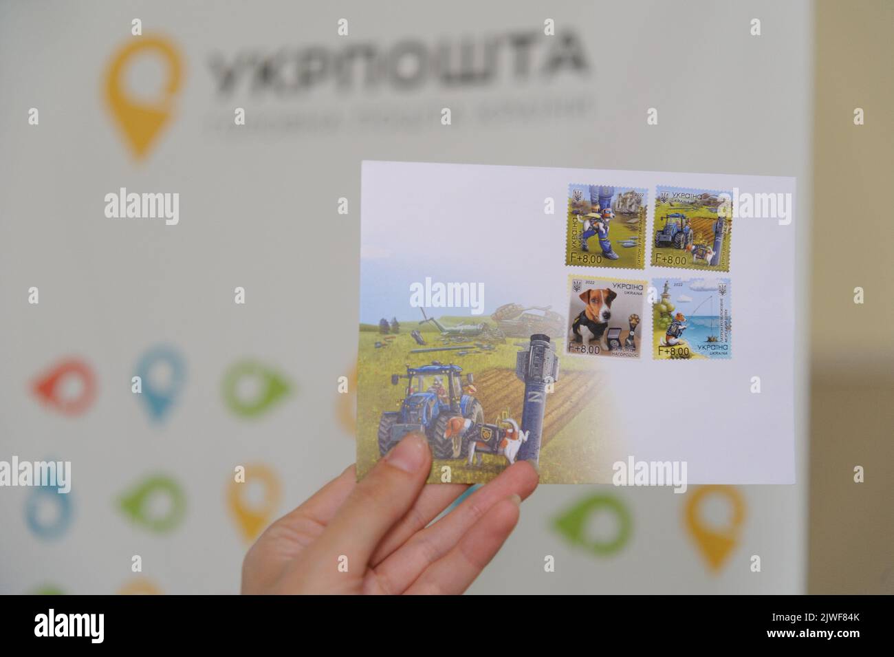 Lviv, Ukraine. 1st Sep, 2022. Presentation of a new postal stamps ...