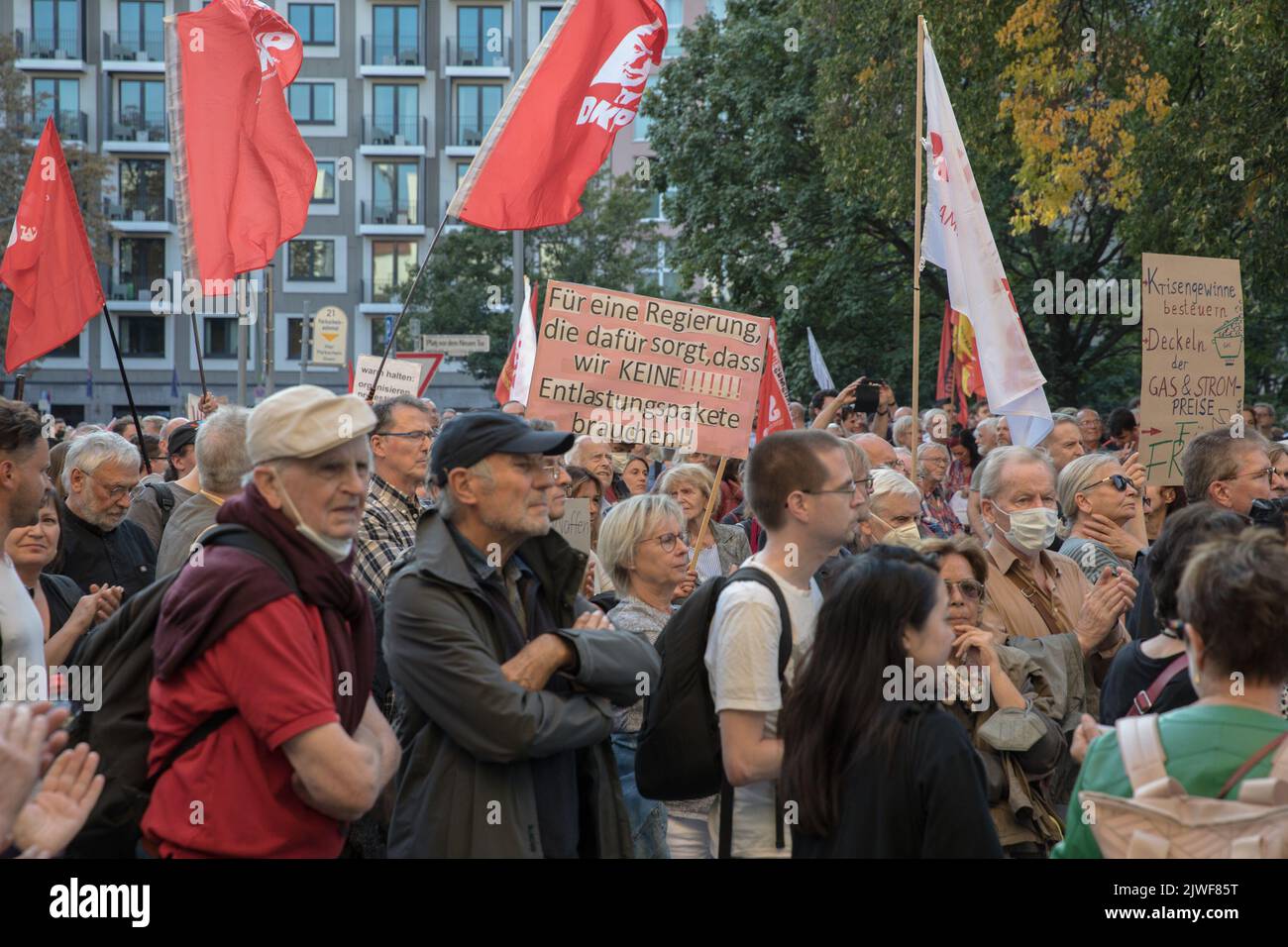 Berlin, Germany, 05/09/2022, Protesters gathered on September 5, 2022 ...