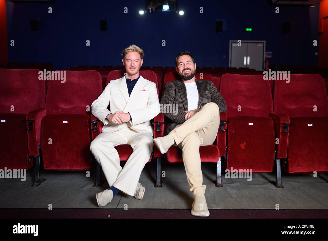 Phil MacHugh (left) and Martin Compston at the Waterfront Cinema in ...