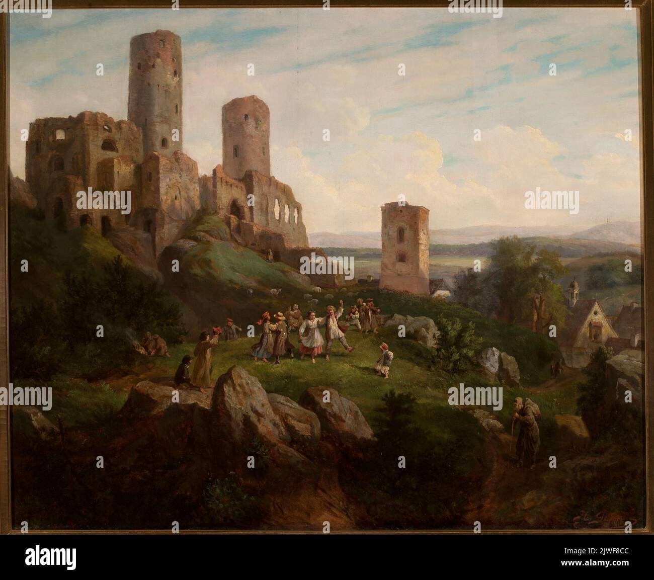 Ruins of the castle – merry-making in Tenczynek. Pillati, Henryk (1832 ...