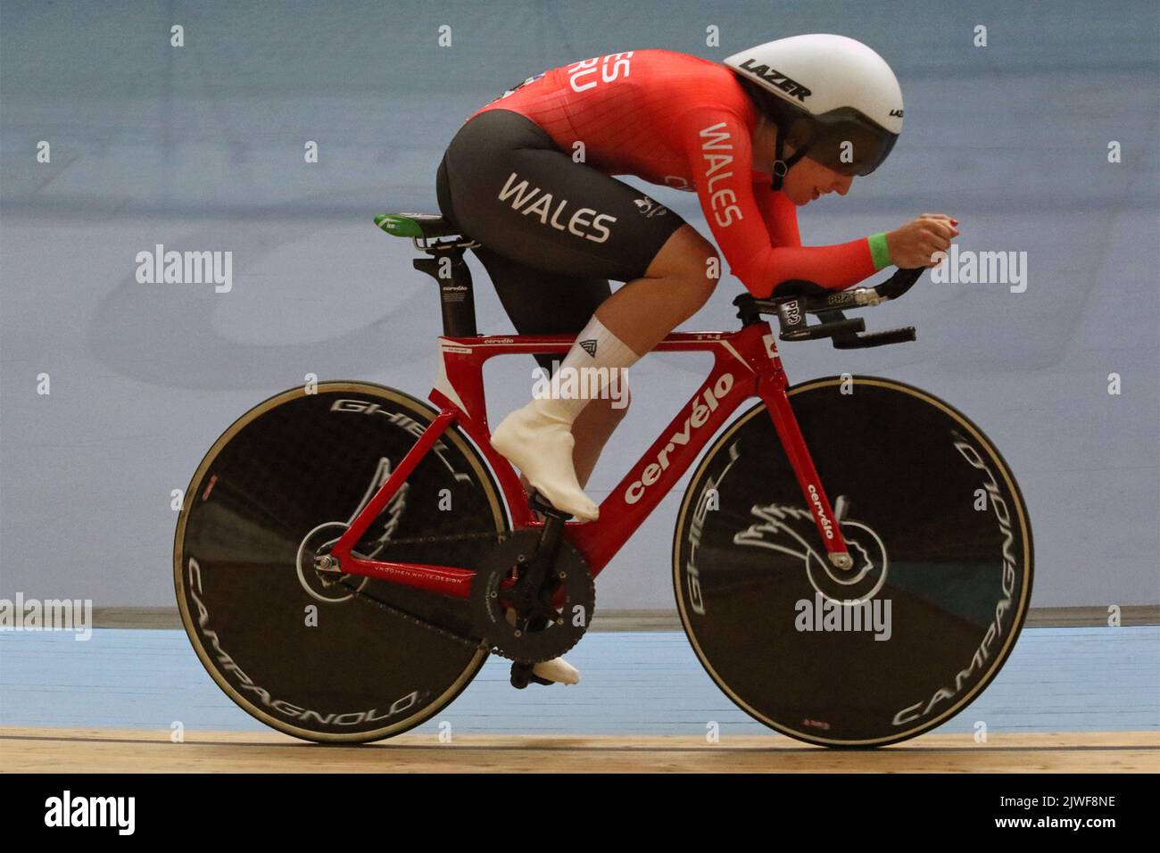 Ella BARNWELL of Wales in the women's 3000m Individual Pursuit cycling ...