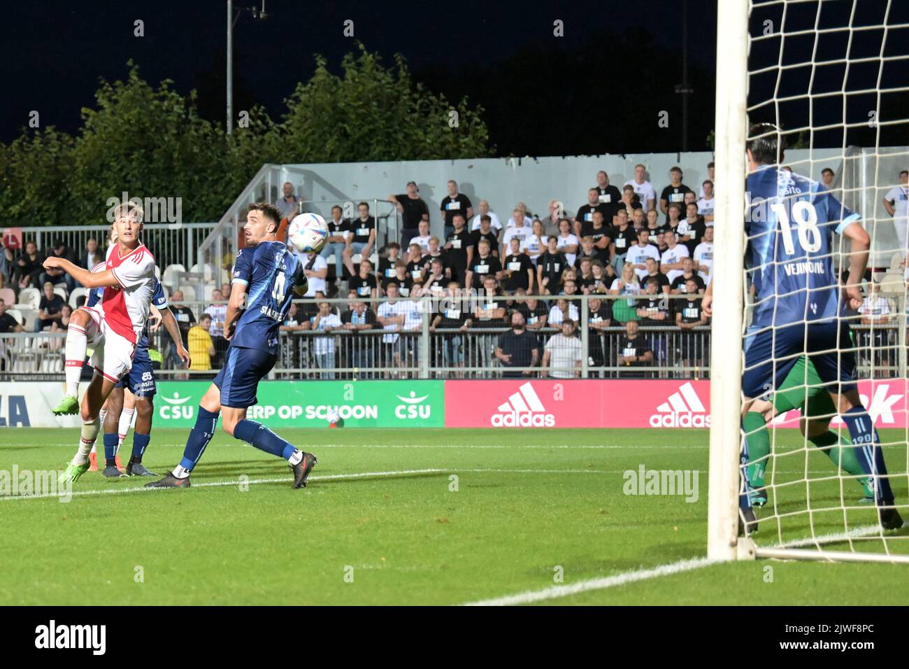 AMSTERDAM - Lorenzo Lucca of Ajax U21 scores during the Dutch Kitchen ...