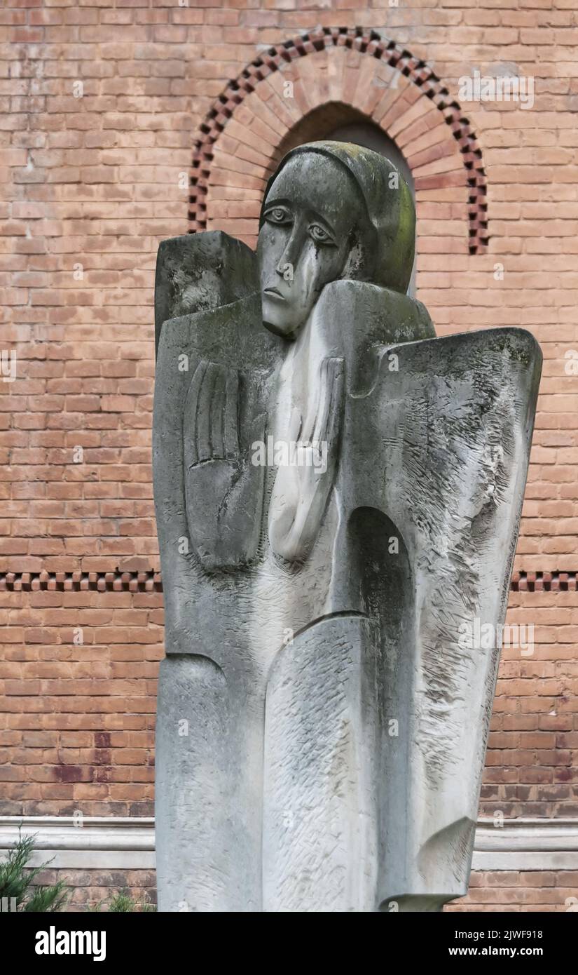 Angel sculpture near the old Armenian church in Chernivtsi, Ukraine ...