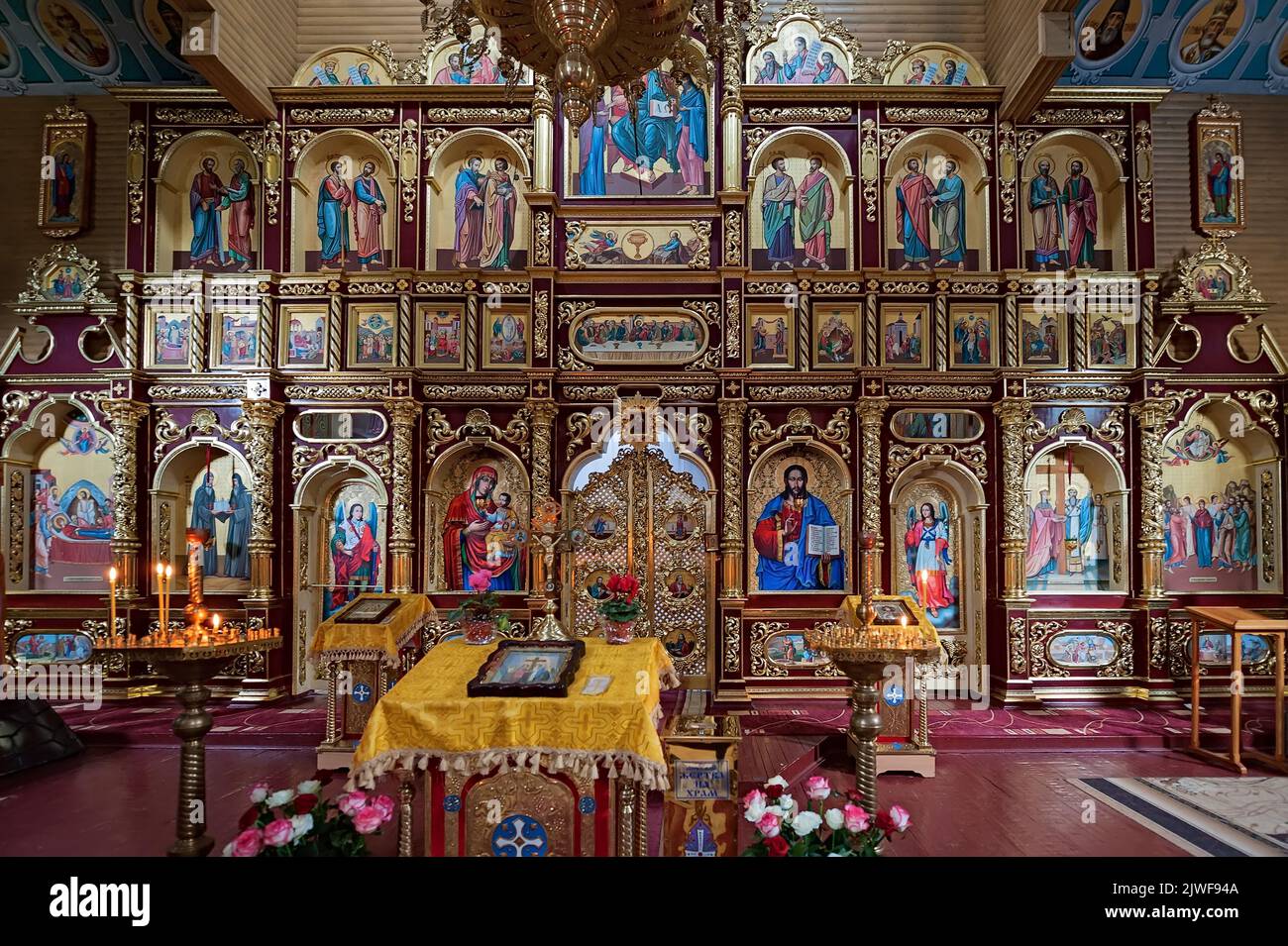 Interior of Manyava Skete of the Exaltation of the Holy Cross, known as ...