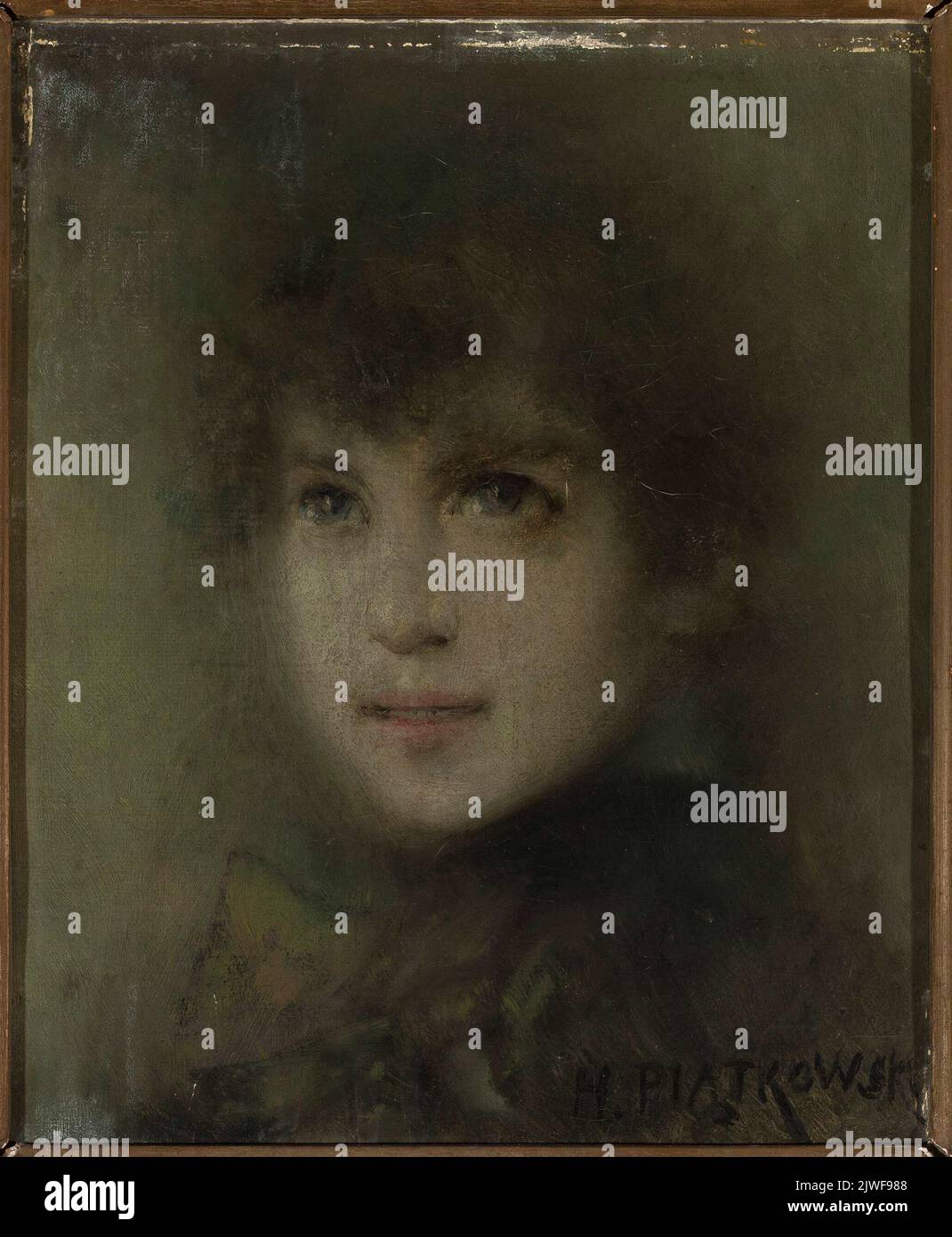 Portrait of a woman. Piątkowski, Henryk (1853-1932), painter Stock ...