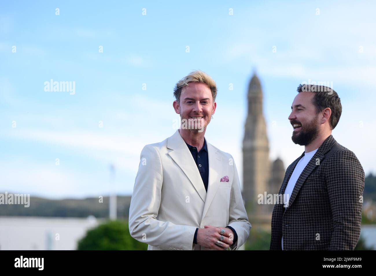 Phil MacHugh (left) and Martin Compston at the Waterfront Cinema in ...
