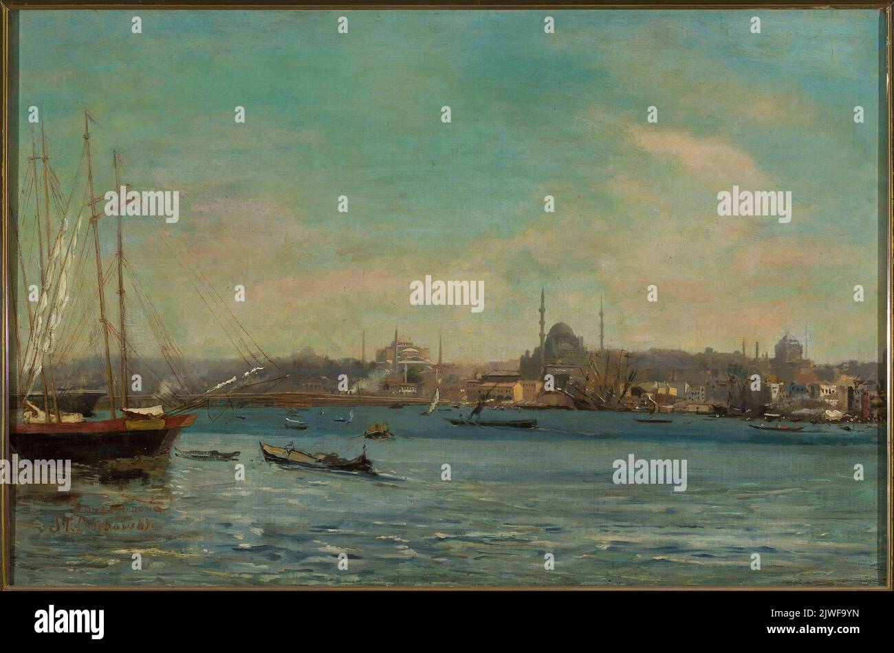 Panorama of Istanbul. Chlebowski, Stanisław (1835-1884), painter Stock ...