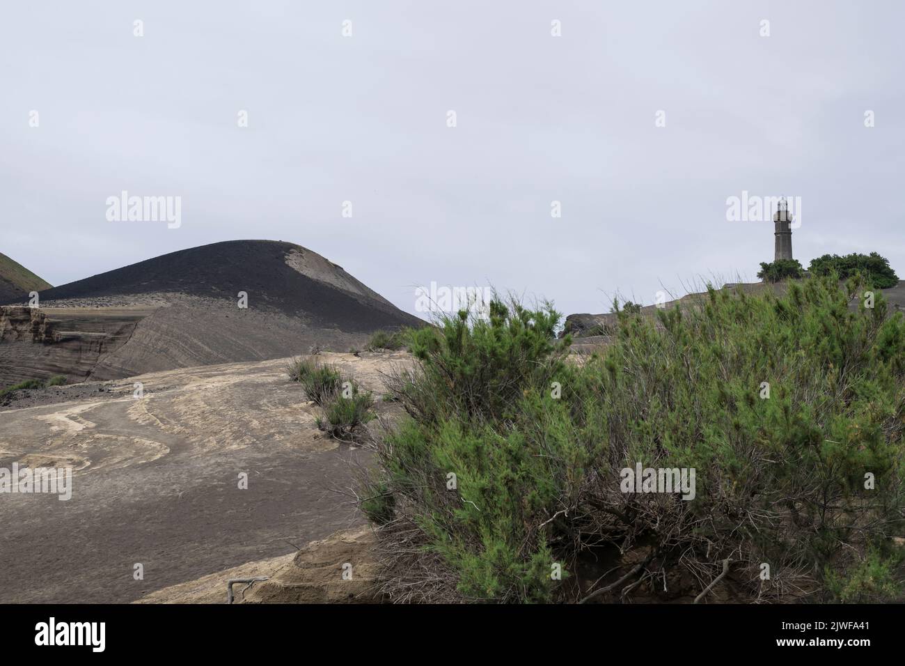 Destroyed lighthouse at Capelinhos Volcano on Faial Island, Azores ...