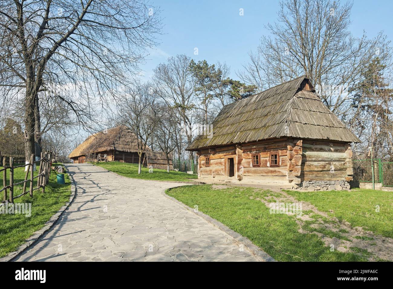 The reconstructed Zakarpattian countryside in Ukraine Stock Photo - Alamy