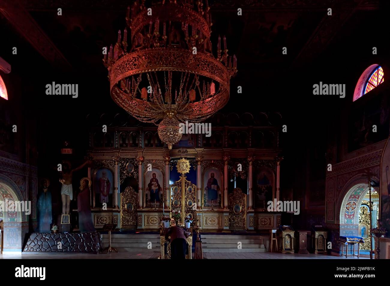 The interior of the Orthodox Church of Pochaiv Icon of Virgin Mary in ...
