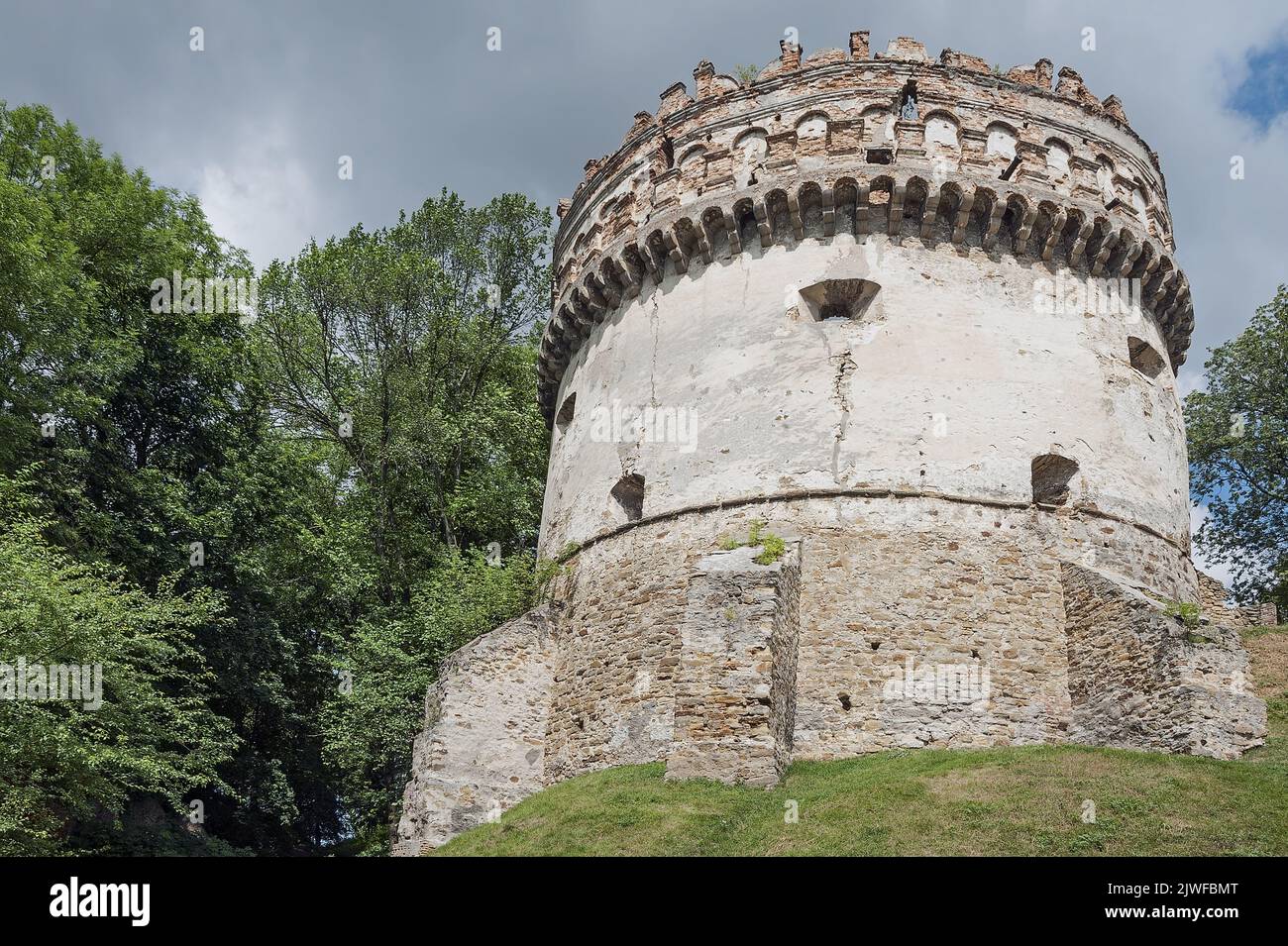 The Round (New) Tower, the part of Ostroh Castle, Ukraine Stock Photo ...