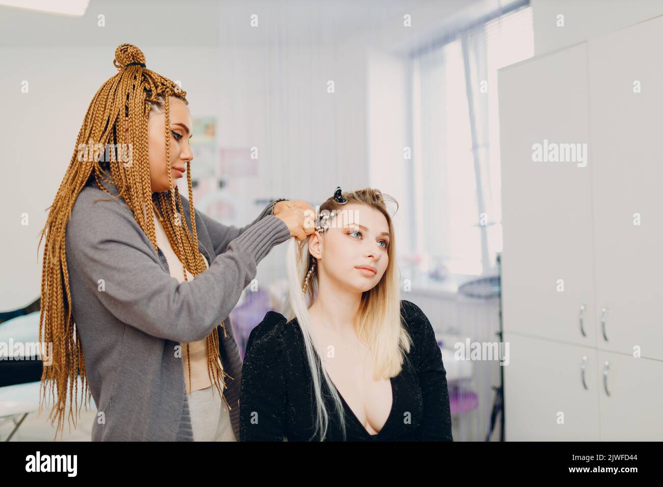 Hairstylist braided afro braids dreadlocks kanekalon pigtails hair of ...