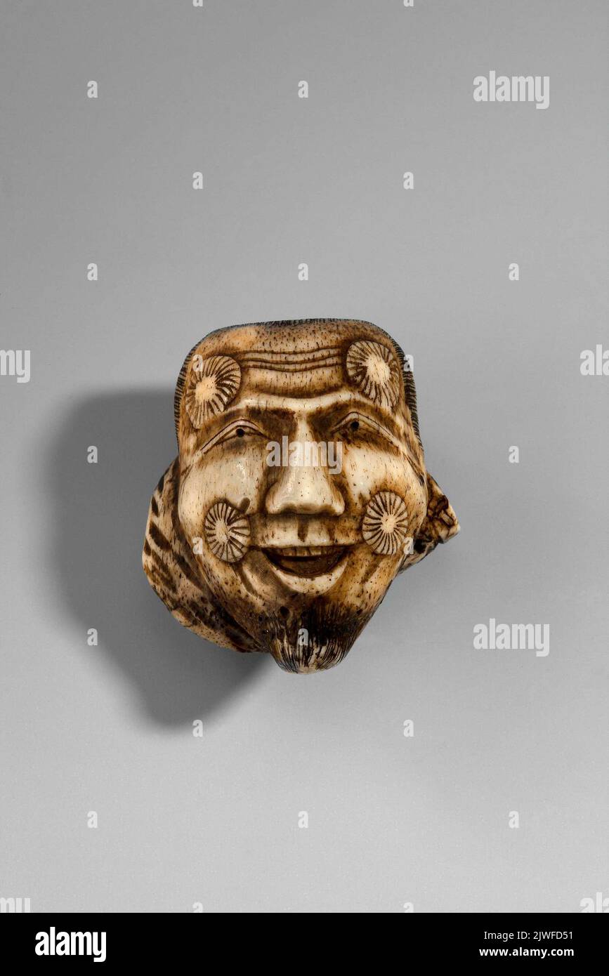 Okina, old man – miniature mask from the Noh theatre; netsuke. unknown ...