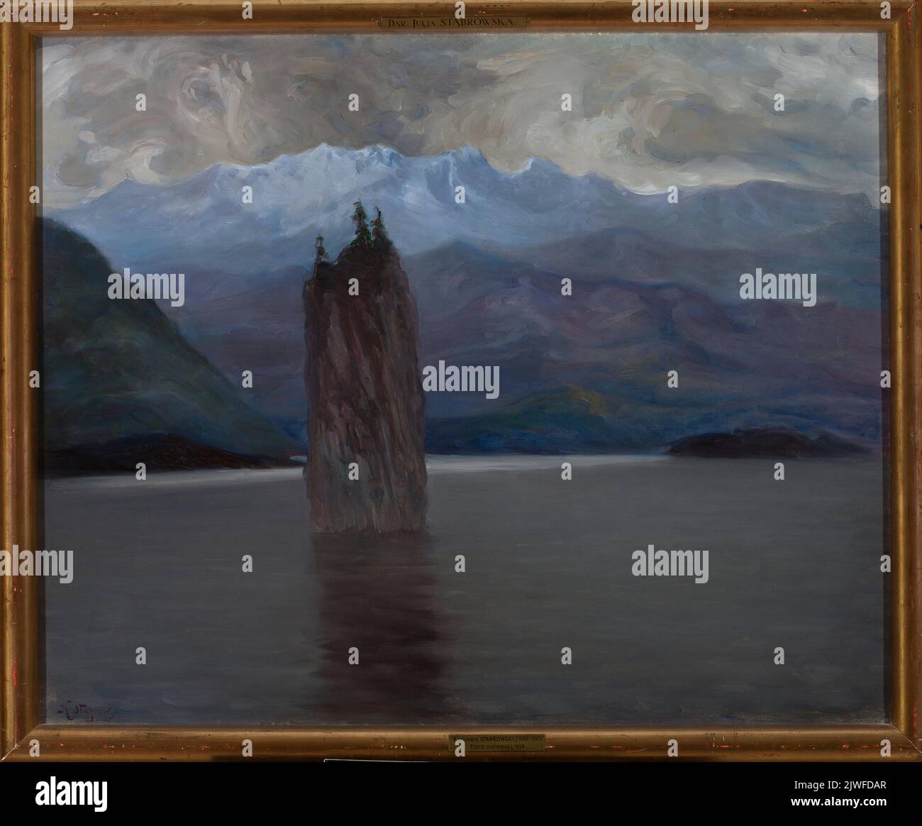 Norwegian fjord. Stabrowski, Kazimierz (1869-1929), painter Stock Photo ...