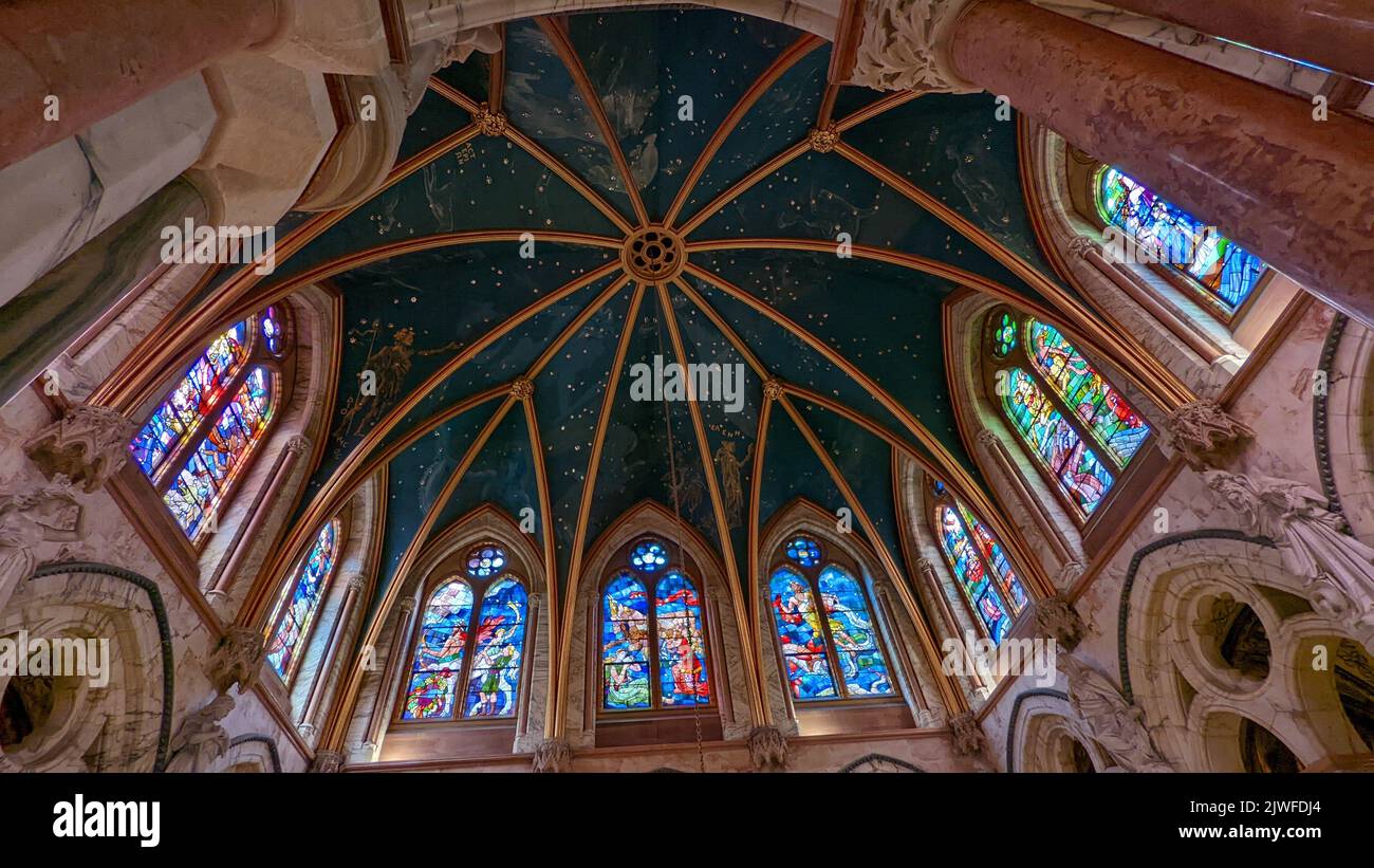Vaultred ceiling in Marble Hall of Mount Stuart, Isle of Bute, Scotland ...
