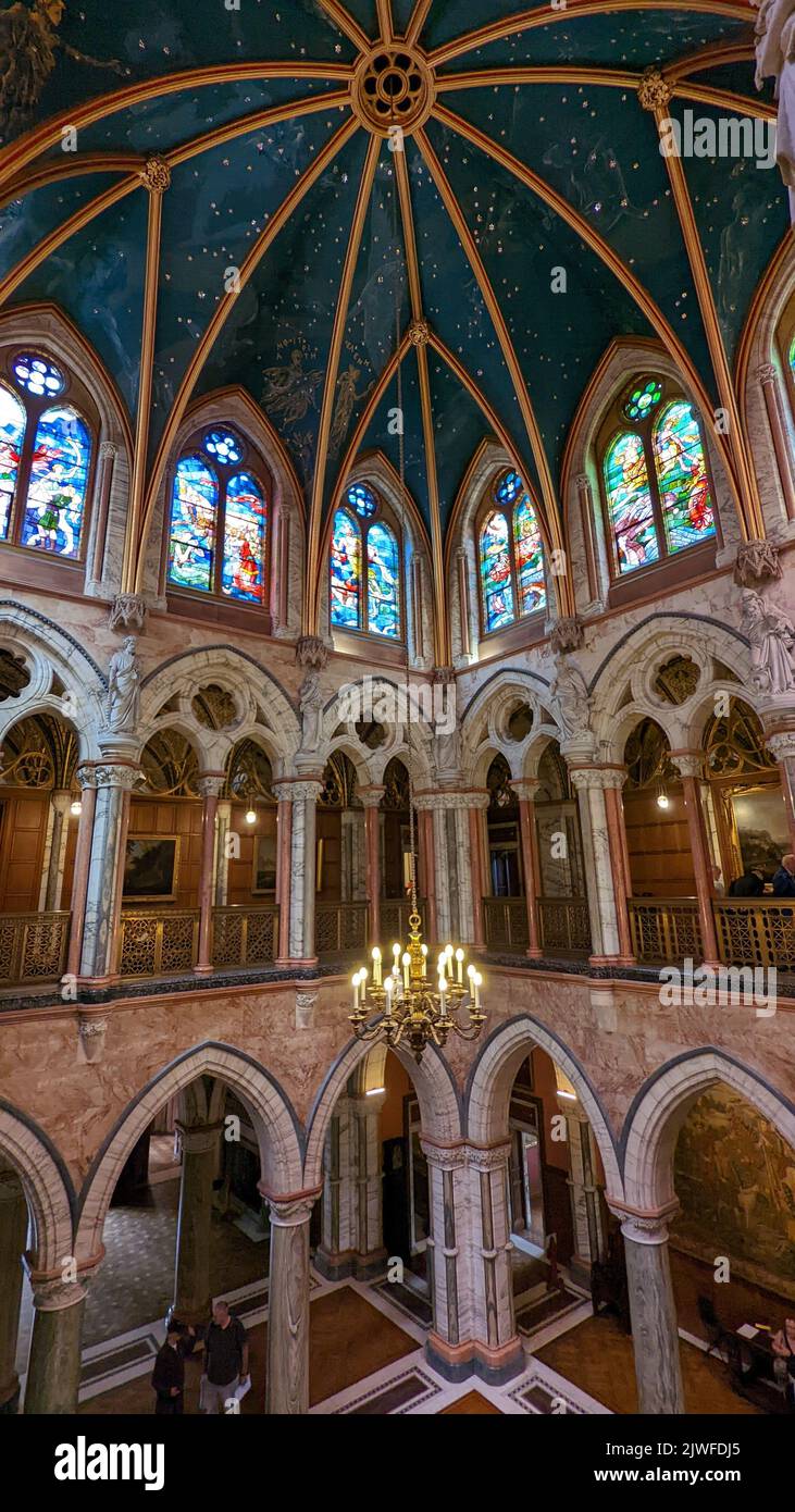 Vaultred ceiling in Marble Hall of Mount Stuart, Isle of Bute, Scotland ...