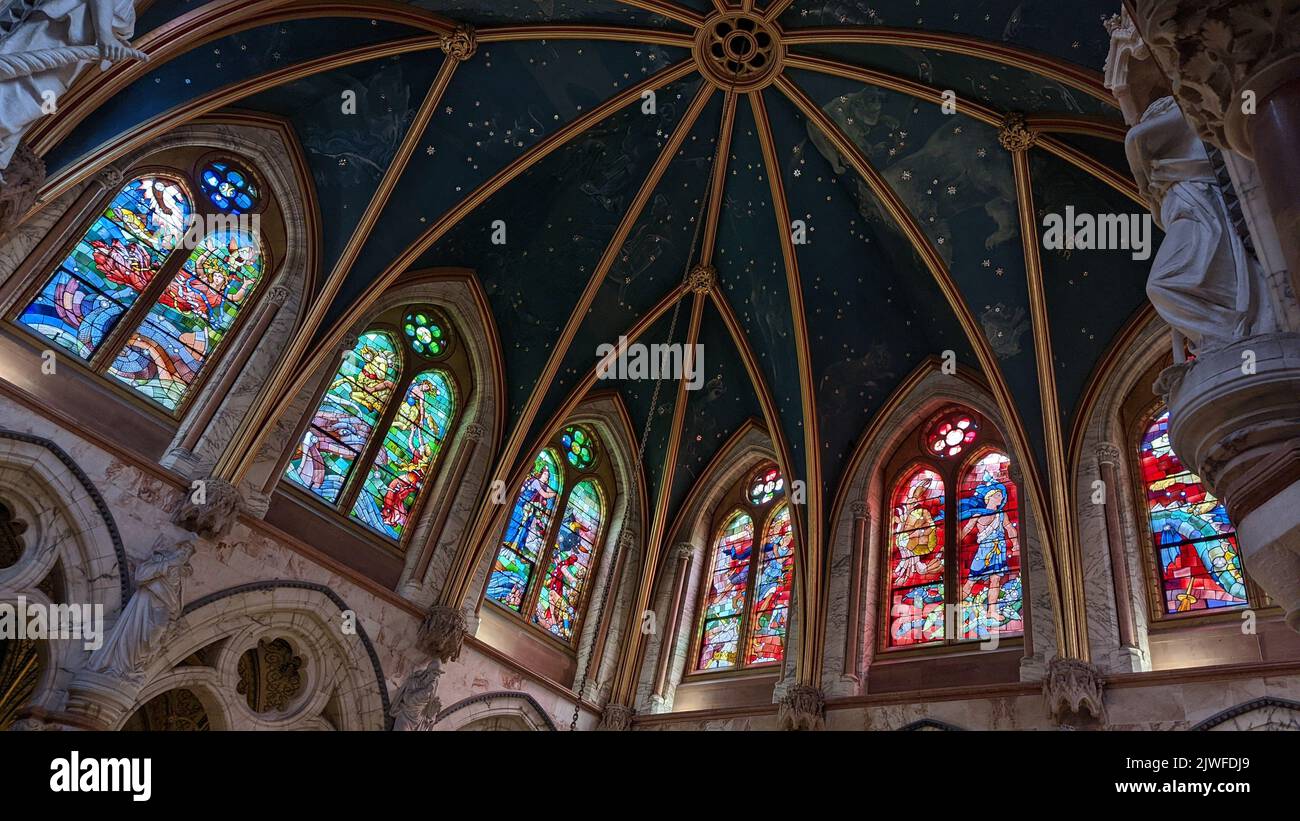 Vaultred ceiling in Marble Hall of Mount Stuart, Isle of Bute, Scotland ...