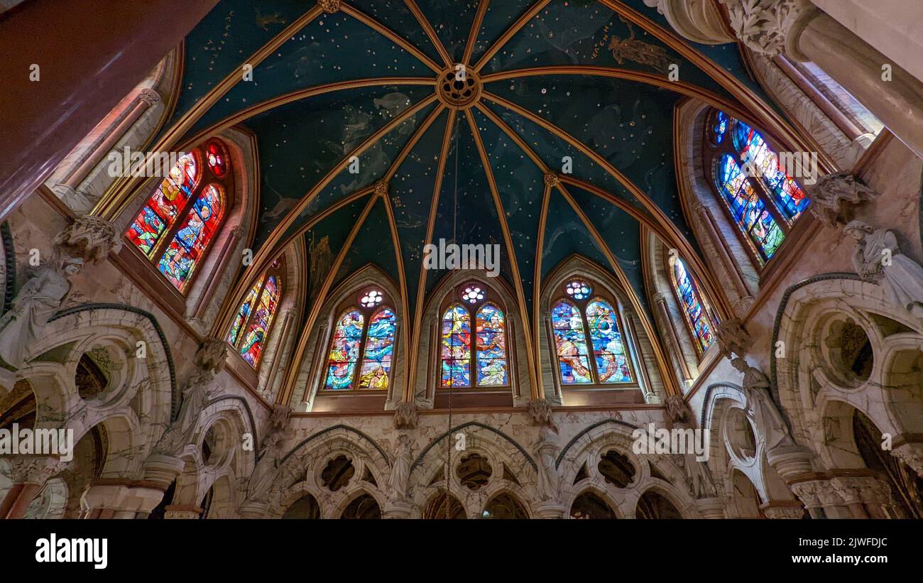 Vaultred ceiling in Marble Hall of Mount Stuart, Isle of Bute, Scotland ...