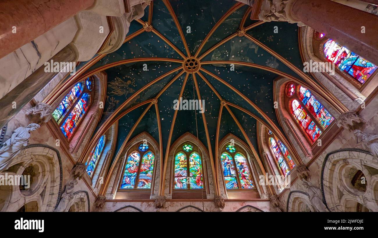 Vaultred ceiling in Marble Hall of Mount Stuart, Isle of Bute, Scotland ...