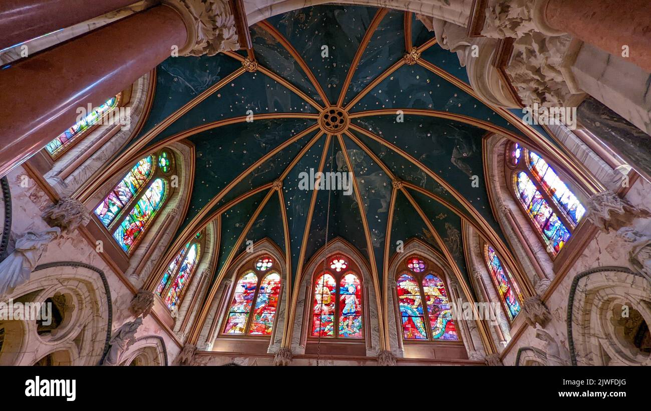 Vaultred ceiling in Marble Hall of Mount Stuart, Isle of Bute, Scotland ...