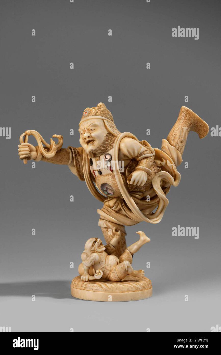 Shoki, demon queller; okimono. Tamiyasu (fl. ca 1850-1910), sculptor ...