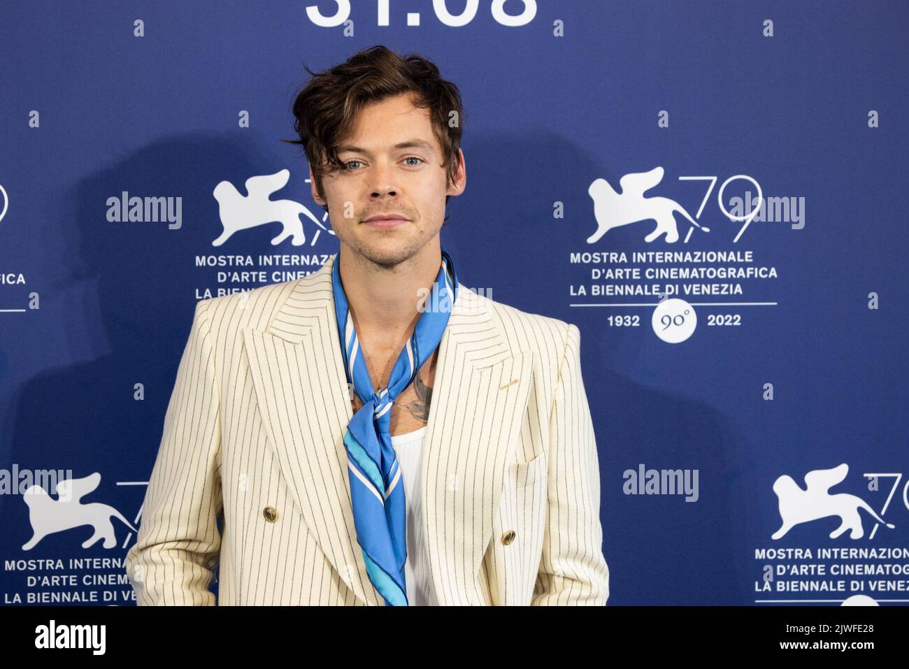 Harry Styles attends the photocall for "Don't Worry Darling" at the ...
