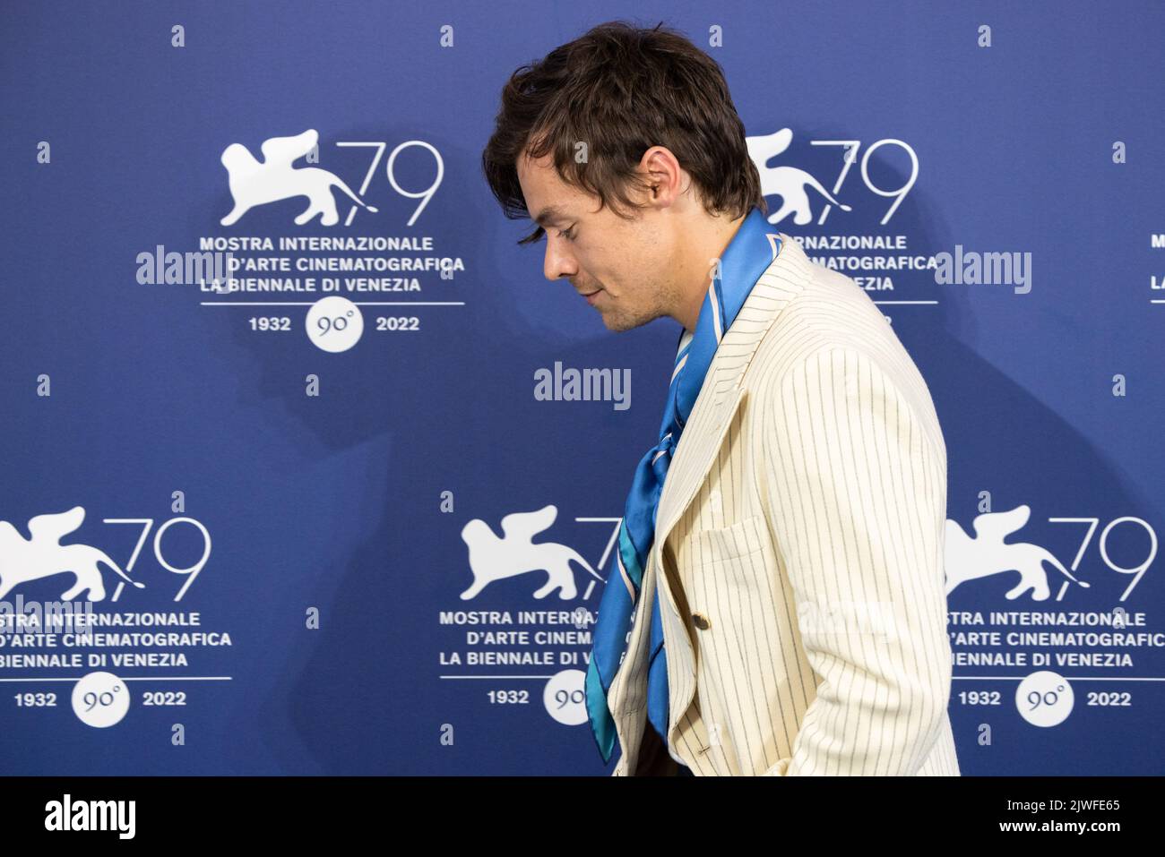 Harry Styles attends the photocall for "Don't Worry Darling" at the ...