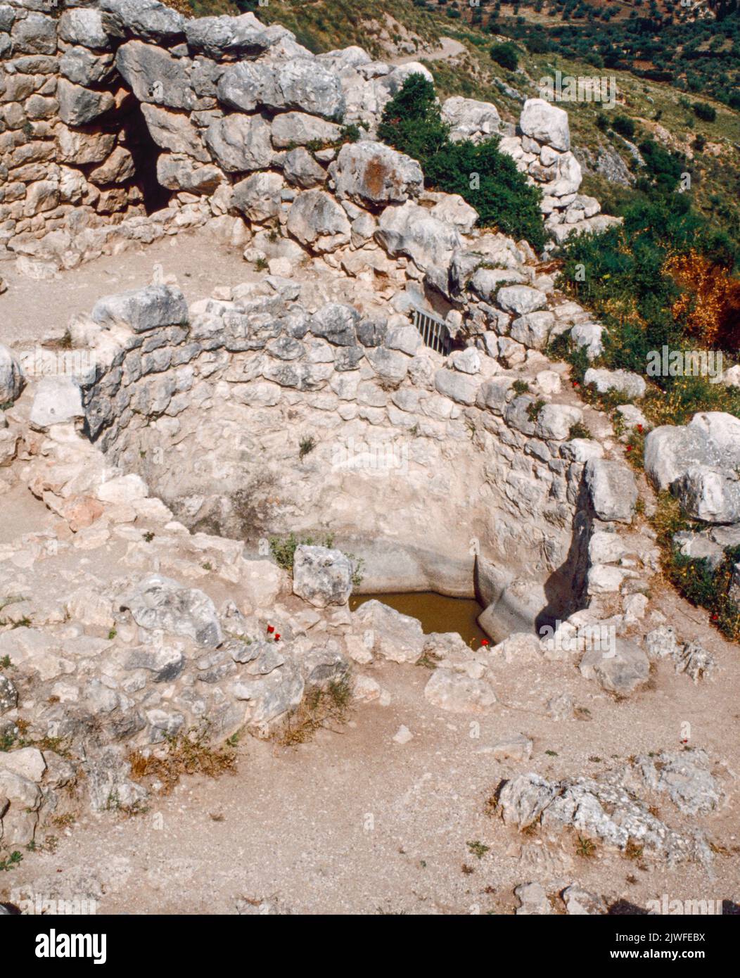 Cistern at Mycenae (Mykenai) - an archaeological site near Mykines in ...