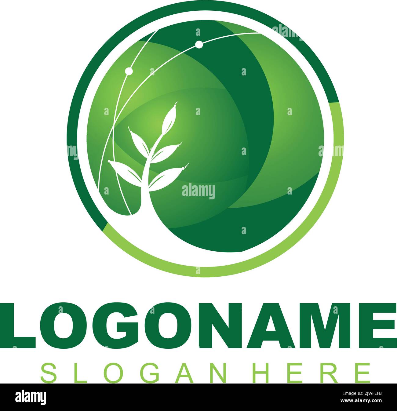 circle abstract logo with plants inside Stock Vector Image & Art - Alamy