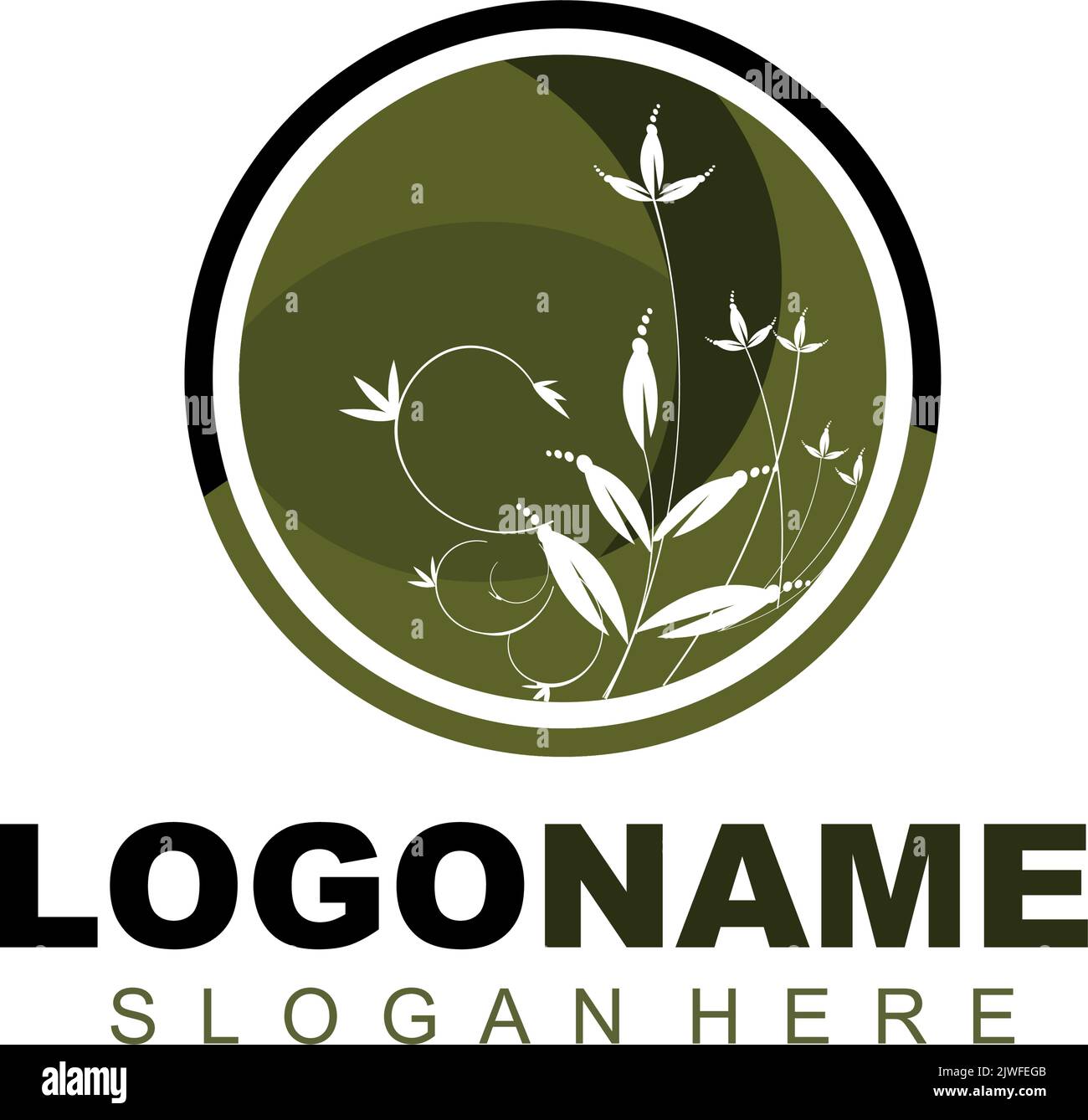 circle abstract logo with plants inside Stock Vector Image & Art - Alamy