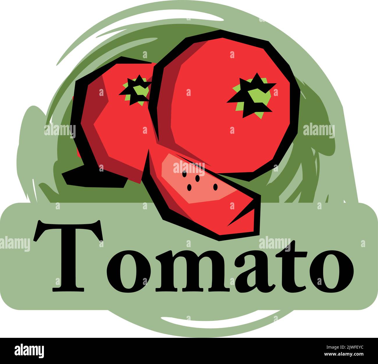 tomato logo with abstract ink strokes as background Stock Vector Image ...