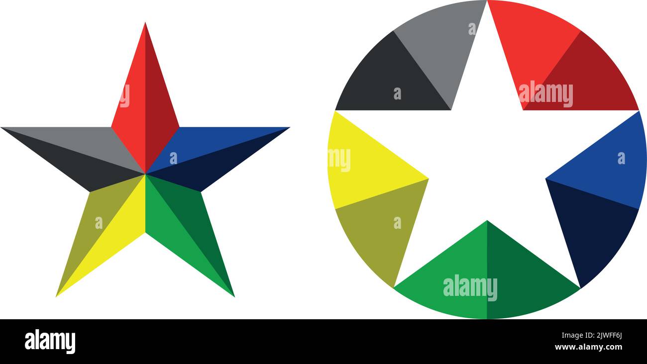 star symbol with red green yellow and gray Stock Vector Image & Art - Alamy