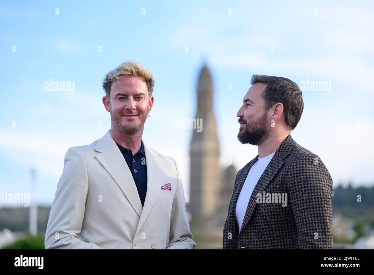 Phil MacHugh (left) and Martin Compston at the Waterfront Cinema in ...