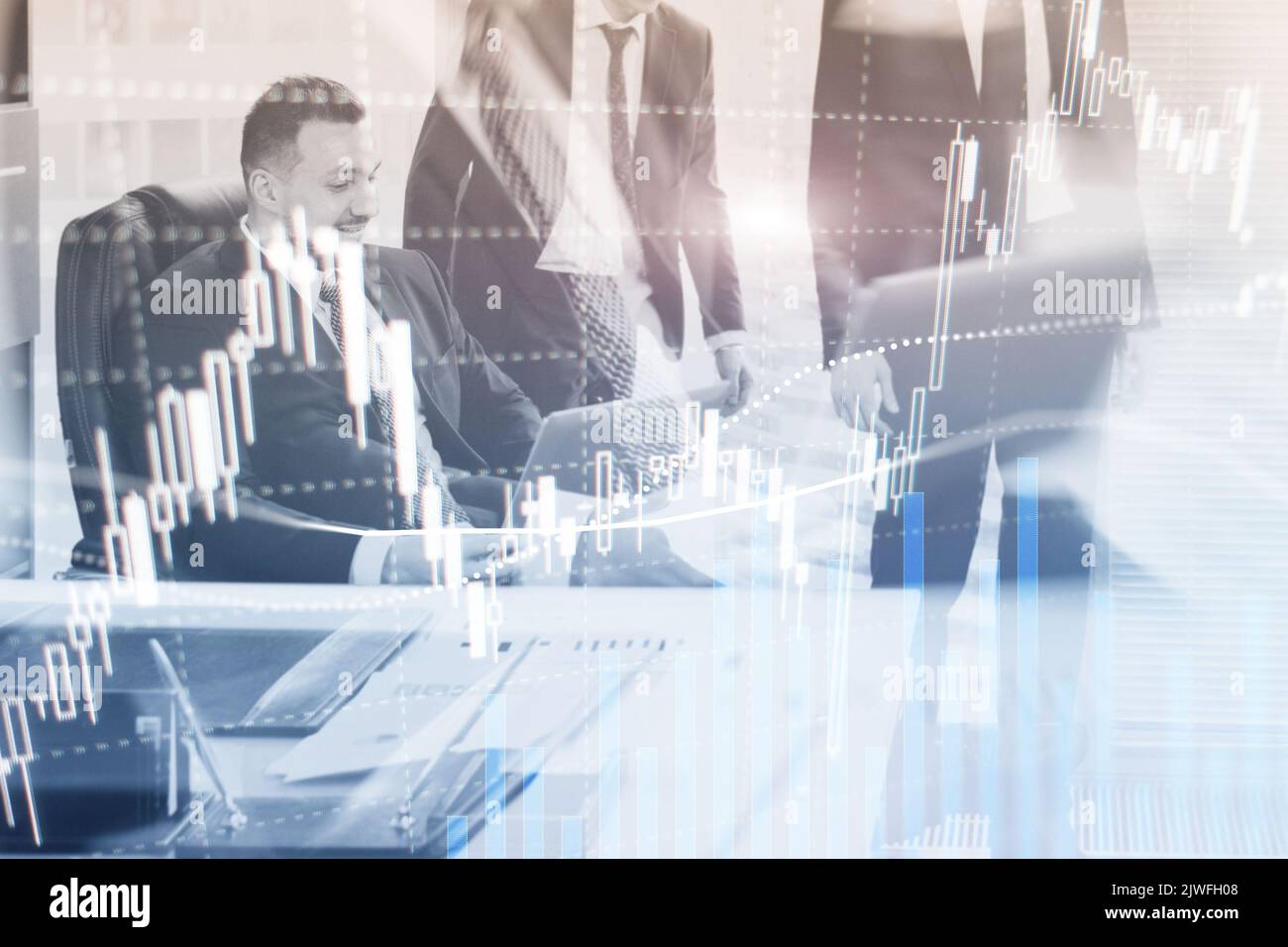 Abstract office background. Young traders Stock Photo - Alamy