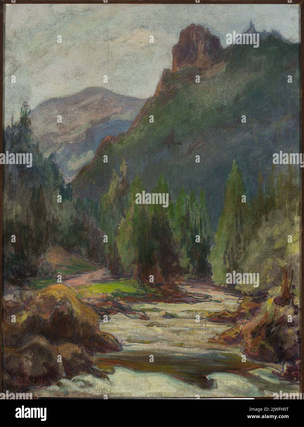 Mountain landscape. Ślewiński, Władysław (1856-1918), painter Stock ...